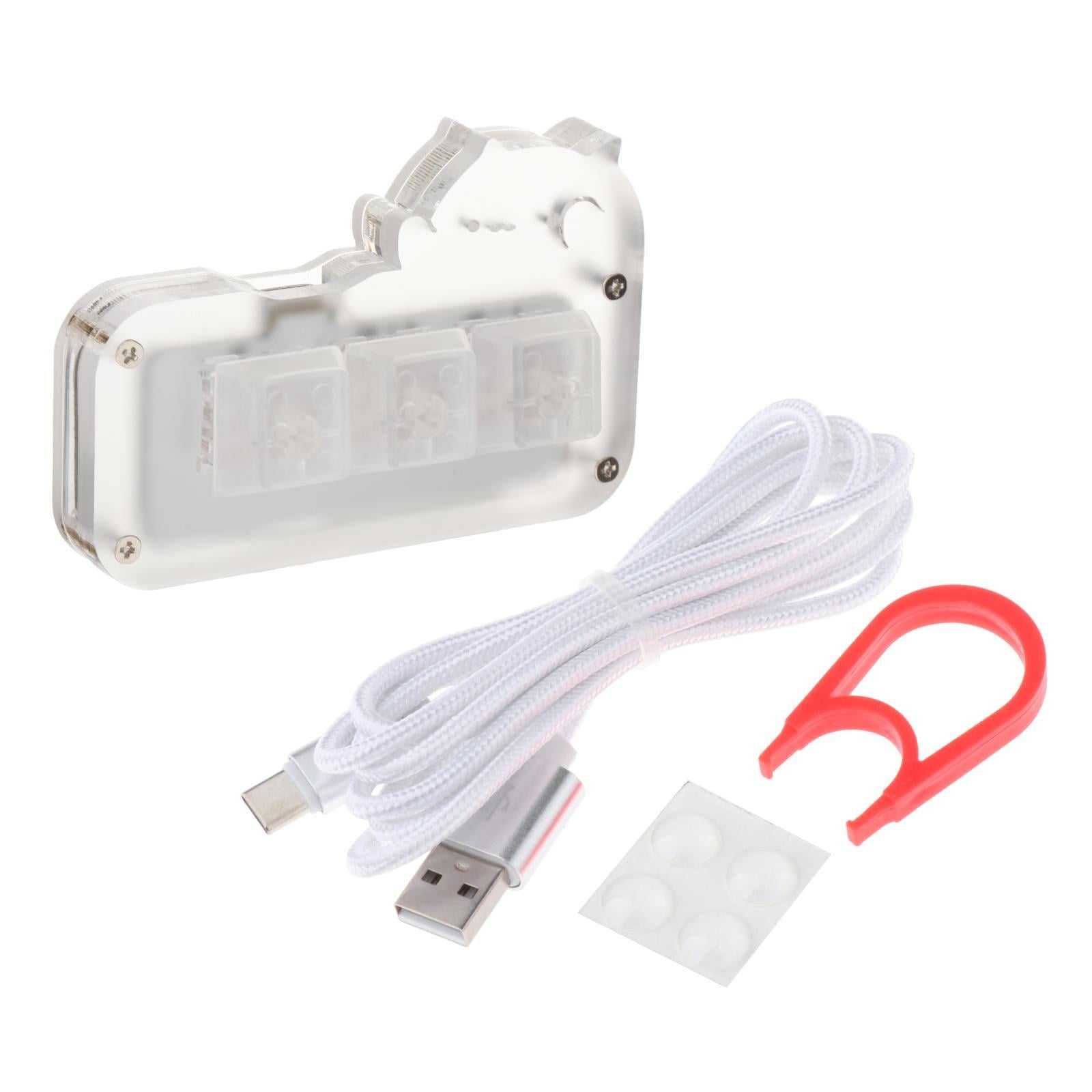 Cute 3 Key Keypad/ RGB LED Backlit Portable Acrylic Transparent Keycap ...