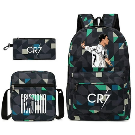 Football Star C Ronaldo Cr7 Printed Backpack Around The Student Three ...