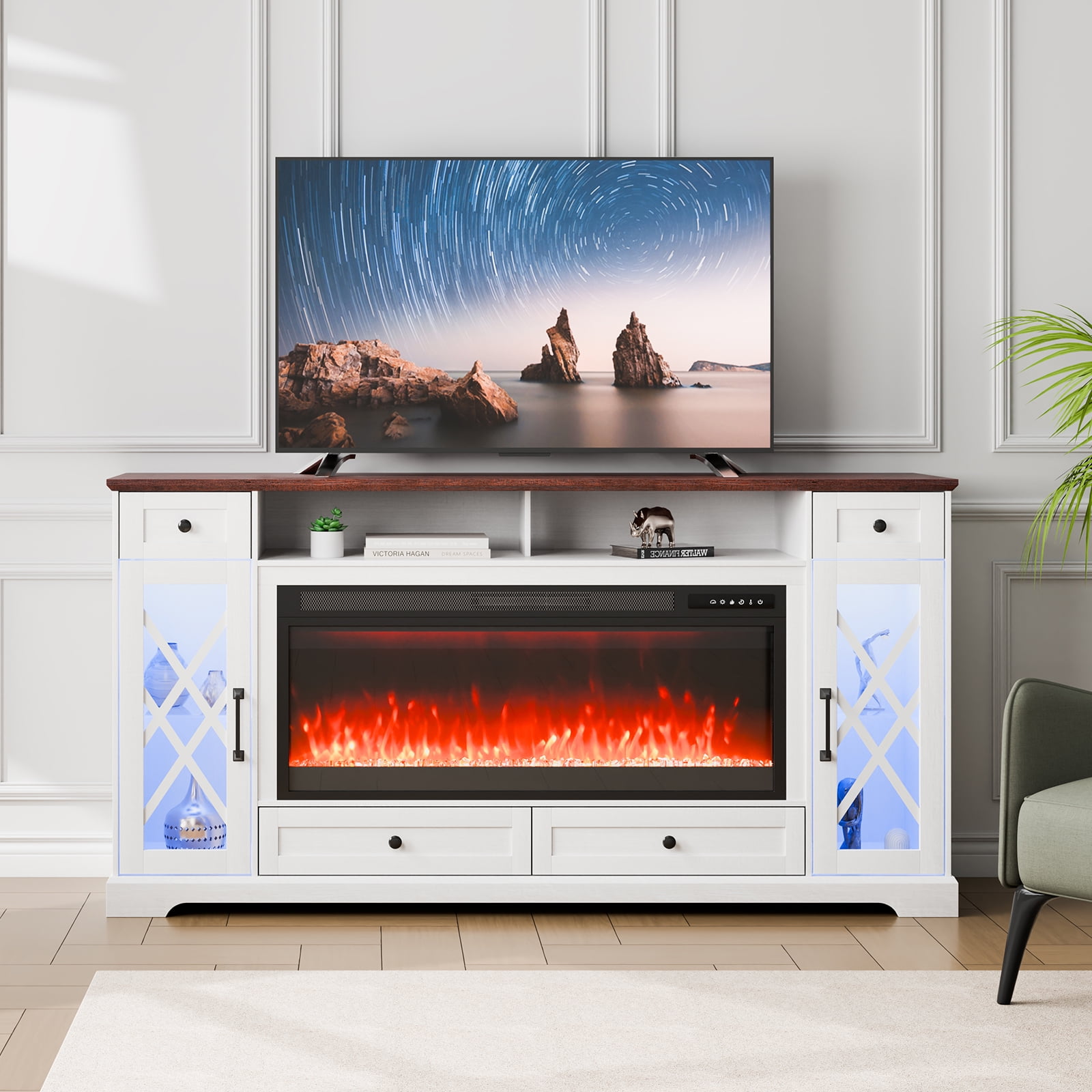Click here for Vevor 80 Fireplace Tv Stand With Led Light Remote... prices