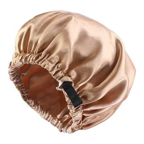 satin Caps Night Hat Double Layer Satin Bonnet Headwear Shower Hat for ...