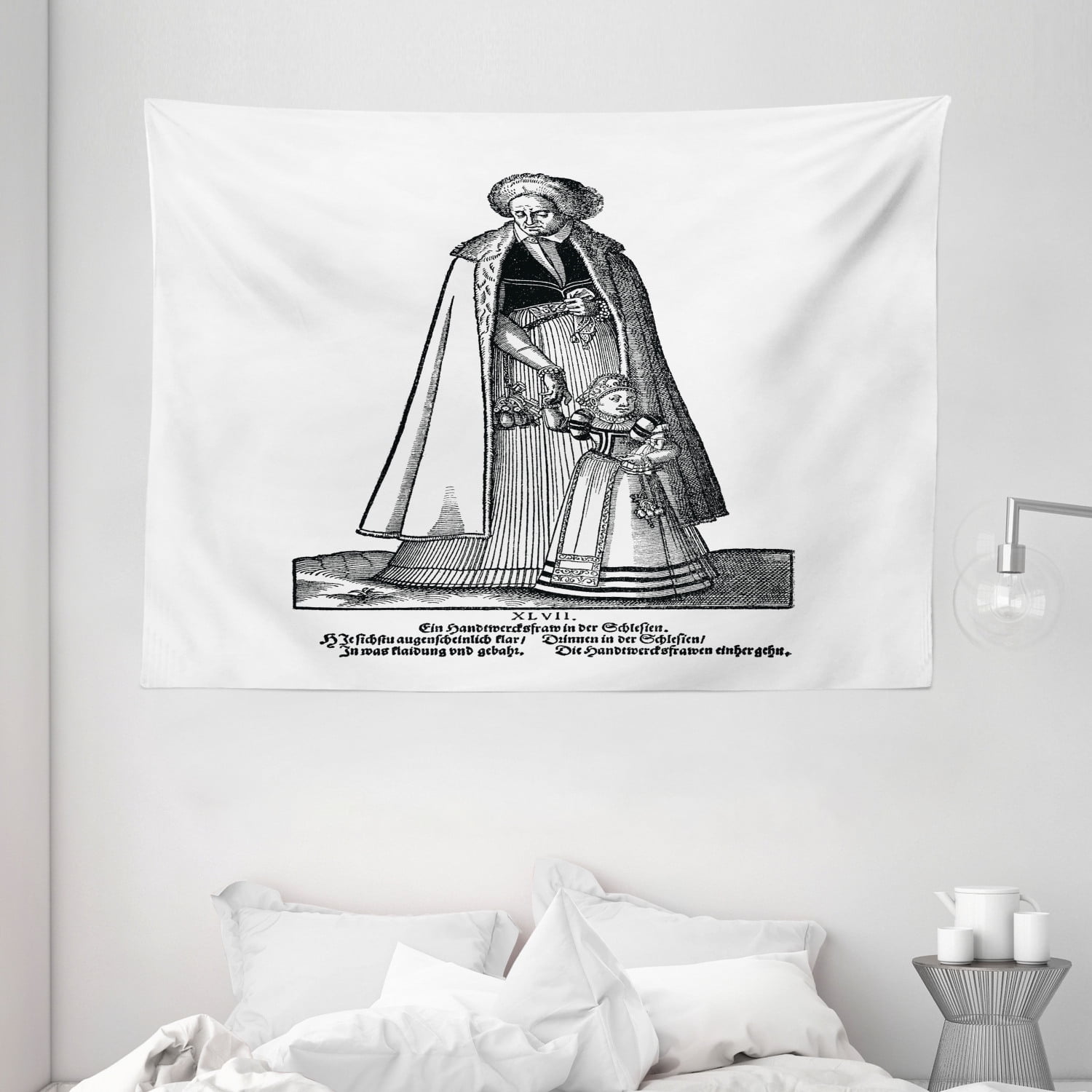 Renaissance Tapestry, Medieval Father and Daughter in Baroque Gothic ...