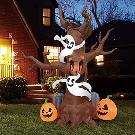 Joiedomi Halloween 8 FT Inflatable Scary Tree with Build-in LEDs Blow ...