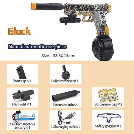 New Color Electric Desert Eagle Airsoft X-2 Glock Gel Blaster Splatter ...