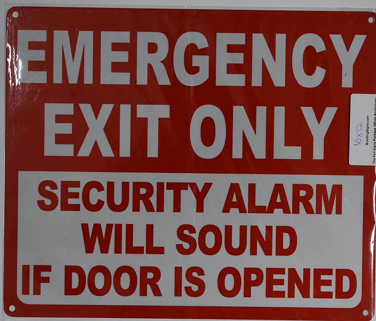 Emergency EXIT ONLY Security Alarm Will Sound IF Door is Opened Sign ...