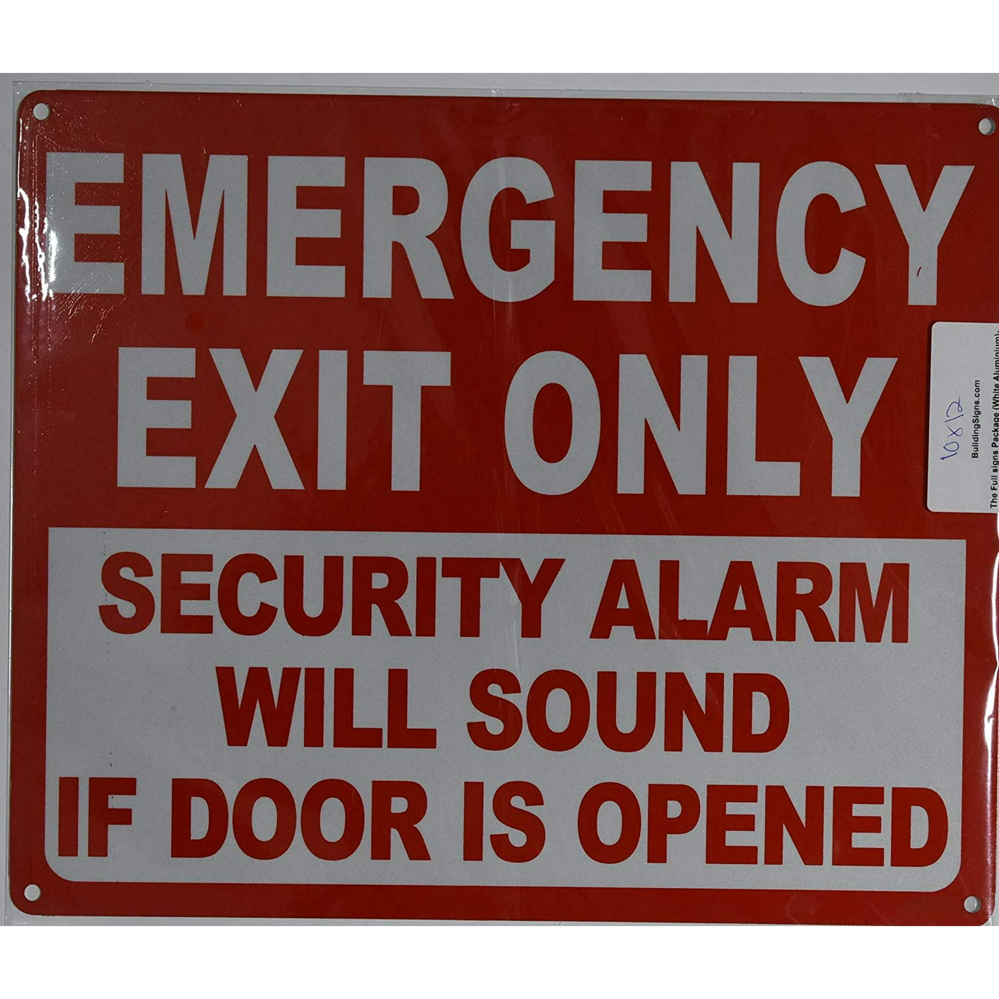 Emergency Exit Only Alarm Will Sound Sign