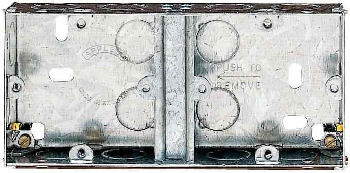 APPLEBY - 35mm 2 Gang Metal Back Box - Walmart.com