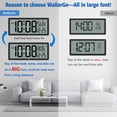 WallarGe 14.5'' Large Digital Wall Clock Battery Operated with Jumbo ...
