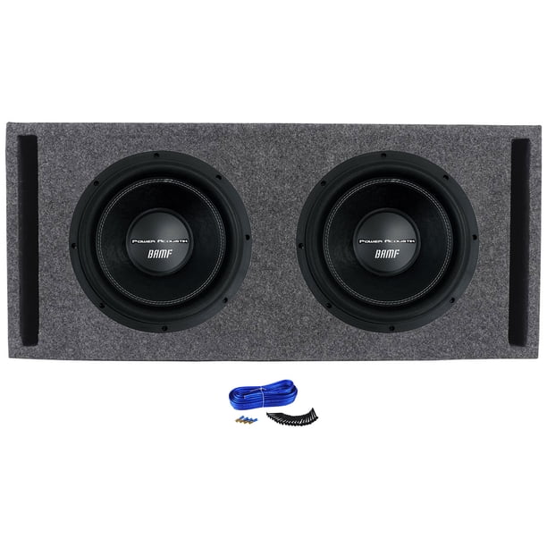 2) Power Acoustik BAMF-122 12" 3500w DVC Car Subwoofers+Vented Sub Box ...