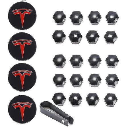 Tesla Model 3 Ysx Wheel Cover Kit Center Cap Wheel Lug Nut Caps Black ...