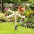 Ruike Sturdy Wooden Chicken Perch Toy with Metal Ground Stake - Coop ...
