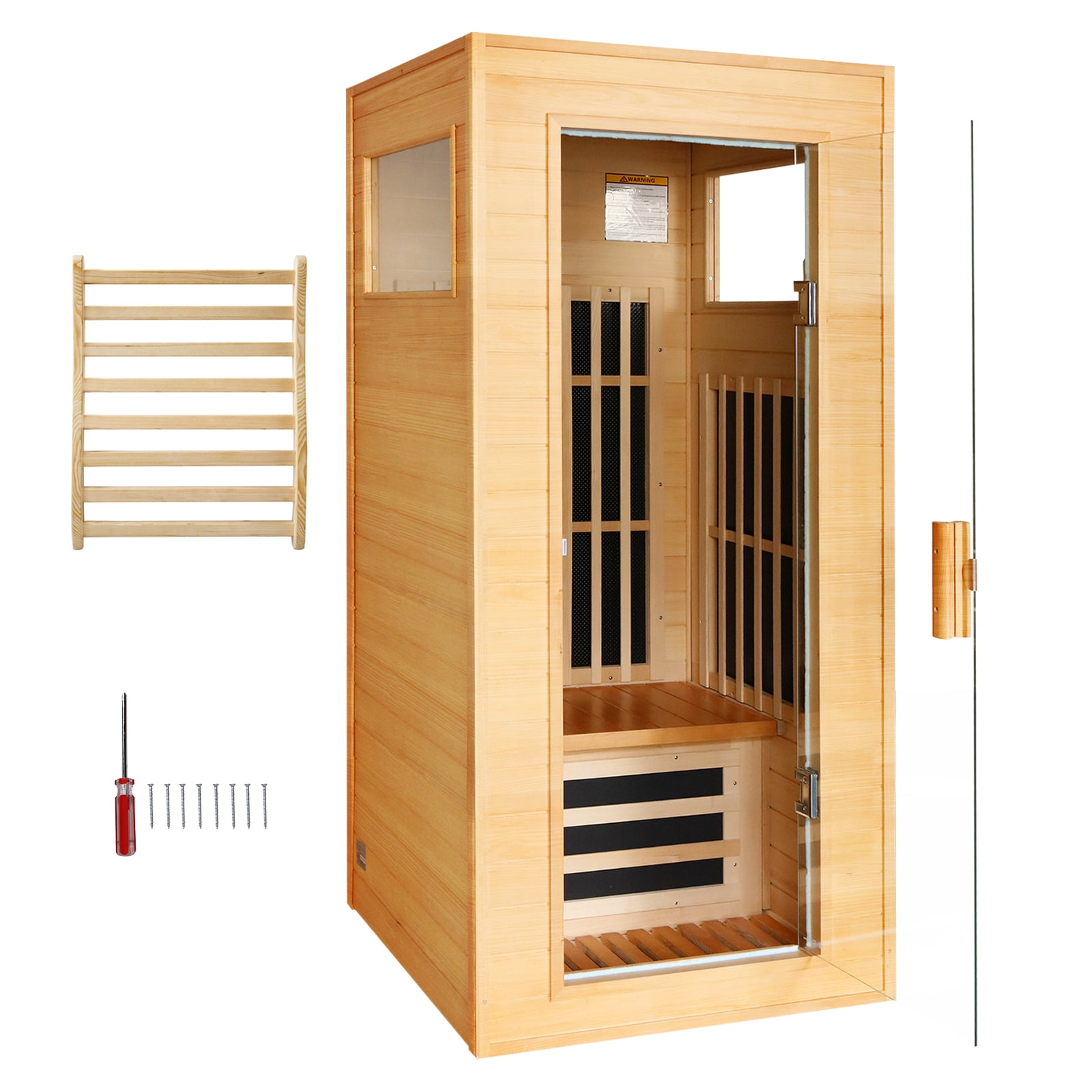 HOSAUNA Far Infrared Sauna Room 1260W Canadian Hemlock Wood Saunas ...