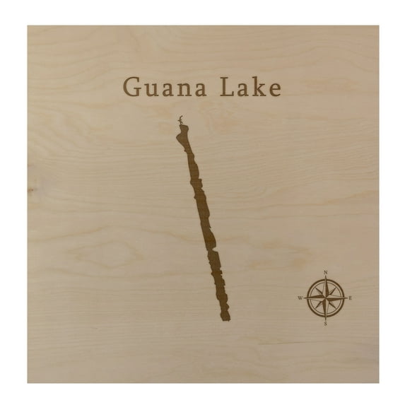 Guana Lake Map 12x12" Birch Wood Wall Art Office Decor Gift Engraved ...