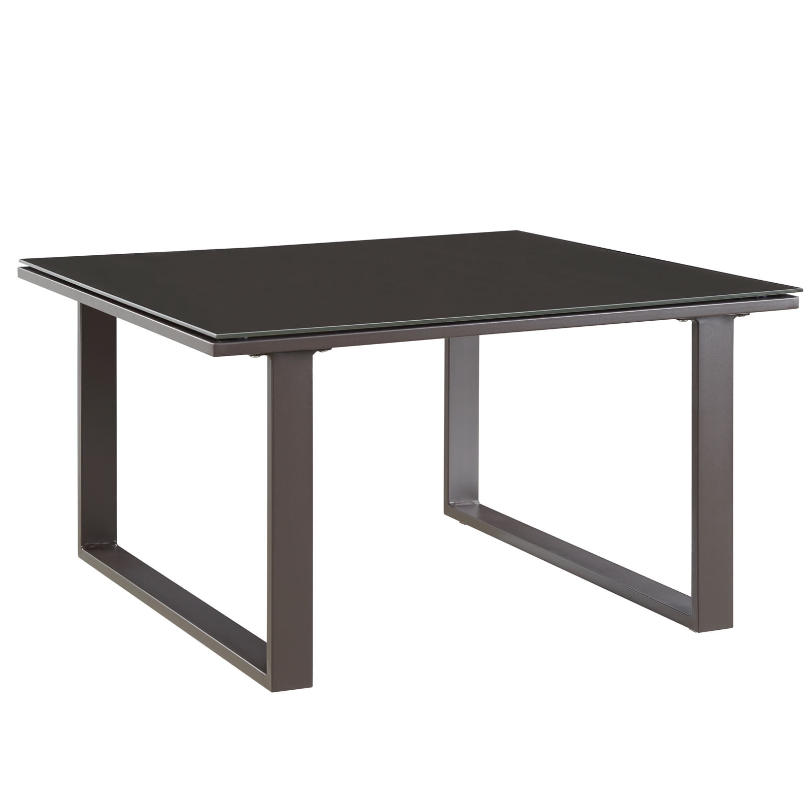 Modern Urban Contemporary Outdoor Patio Side Table, Brown Steel Glass ...