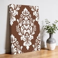 Classic Floral Pattern Canvas Wall Art for Living Room, Brown ...