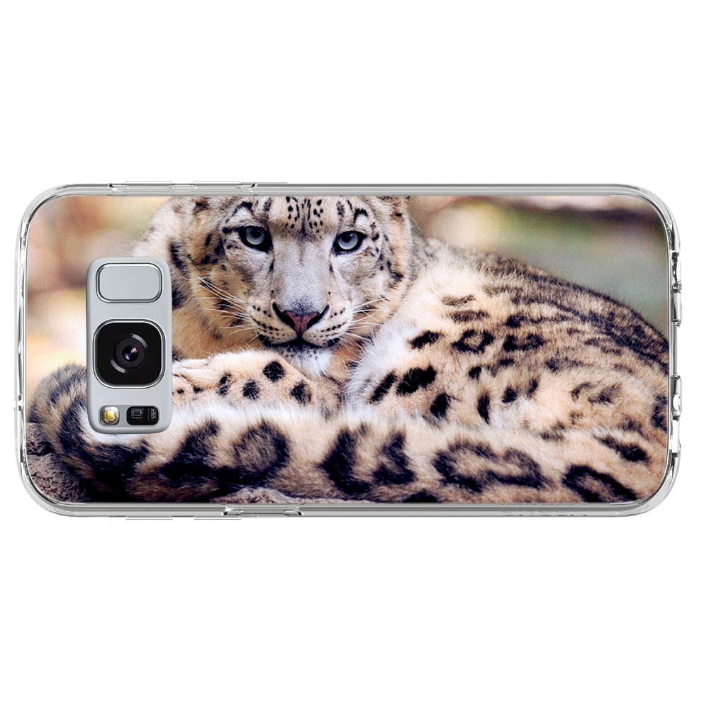 Snow Leopard Lounging And Looking At Camera Samsung Galaxy S8 Phone ...