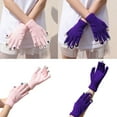 Color Rhinestone Decor Knitted Gloves Winter Full Finger Mitten Thicken ...