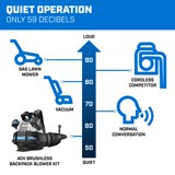 HART 40-Volt Cordless Brushless Backpack Blower Kit (1) 5.0Ah Lithium ...