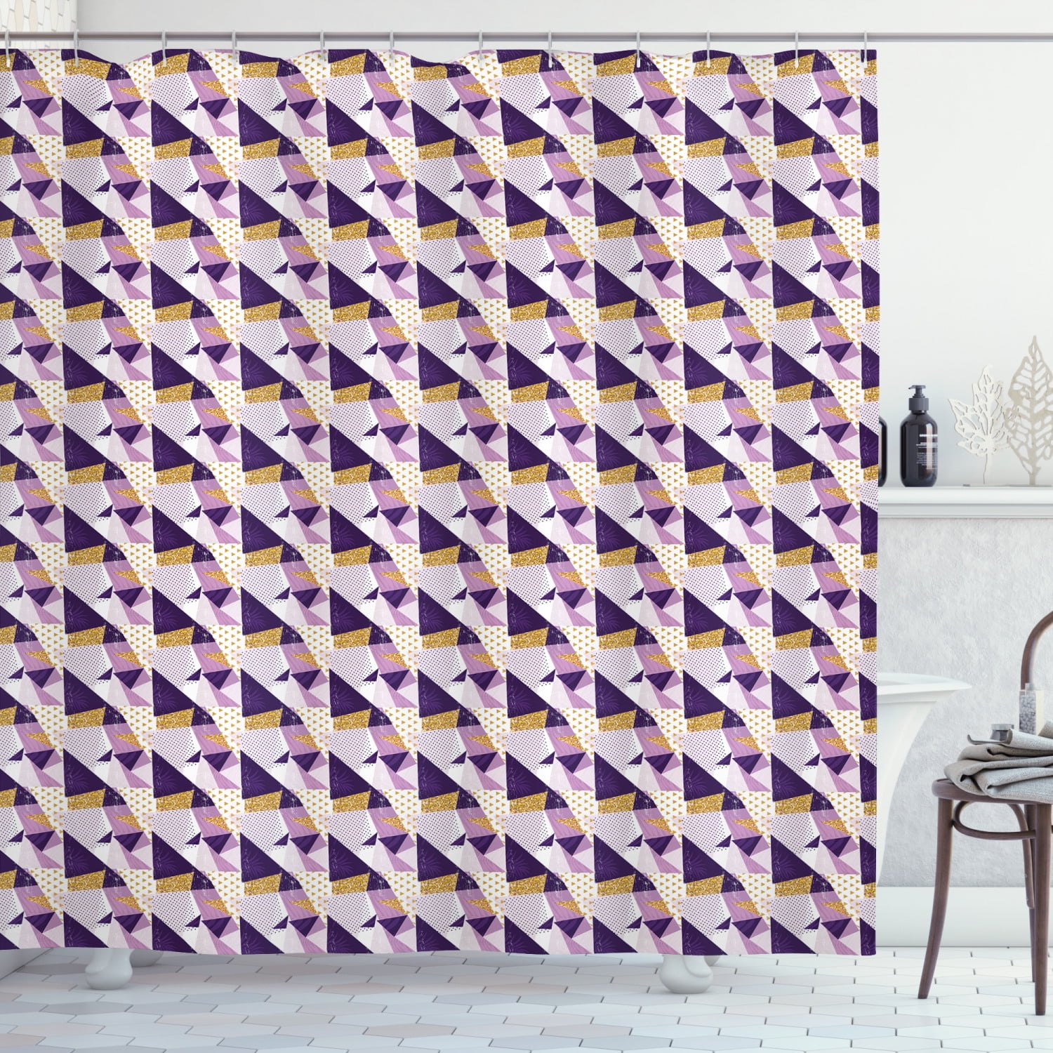 Geometric Shower Curtain, Composition of Triangles and Other Shapes ...