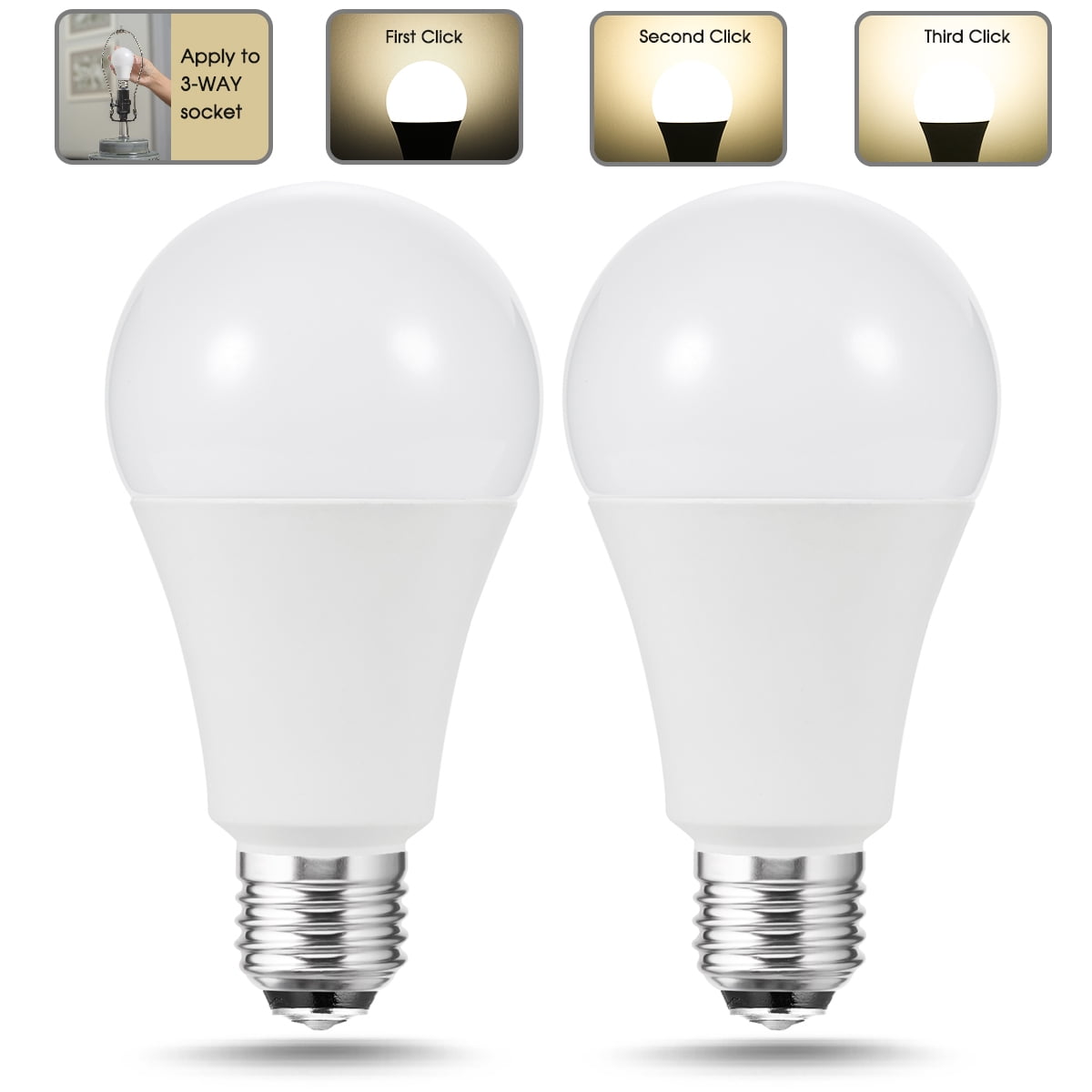 3 Way LED Light Bulb 50 100 150W Equivalent Warm White 3000K E26