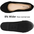 Women's Wide Width Flat Shoes - Round Toe Ballet Casual Simple Suede ...