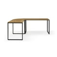 Bryanna Rectangular L-Shaped MDF Desk with Black Legs, Natural ...