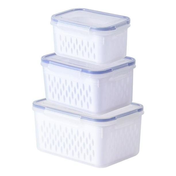 jovati Plastic Storage Bins with Lids Large Size 3Pc Fruit Vegetable ...