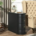 Tribesigns Living Room End Table, 2-Drawer Solid Wood Narrow Side Table ...