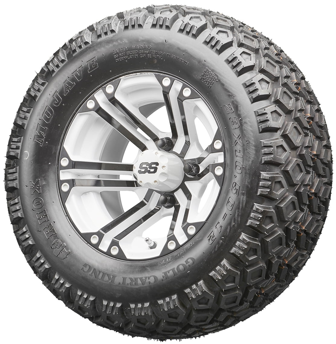 Golf Cart Wheels and Tires Combo - 12" RHOX RX334 White and Black - Set ...