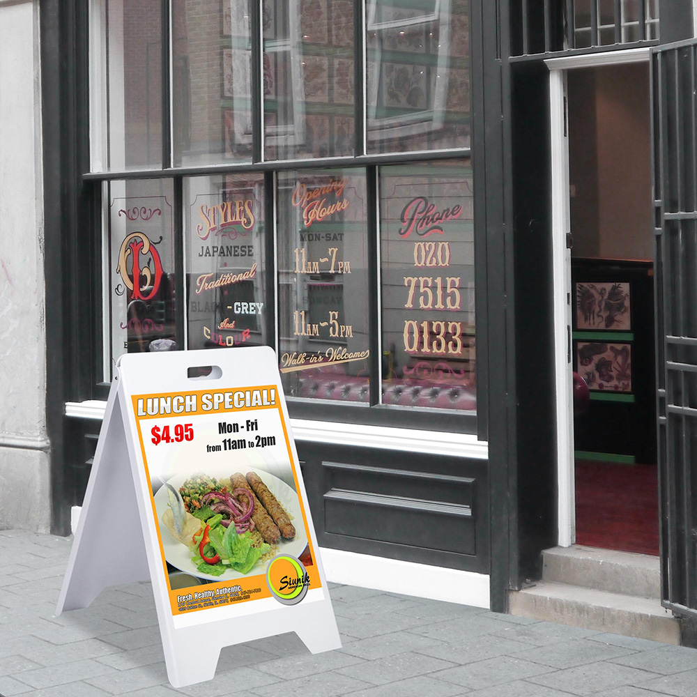 Yescom Portable Foldable A-Frame Double-Sided PVC Sign Board Stand ...