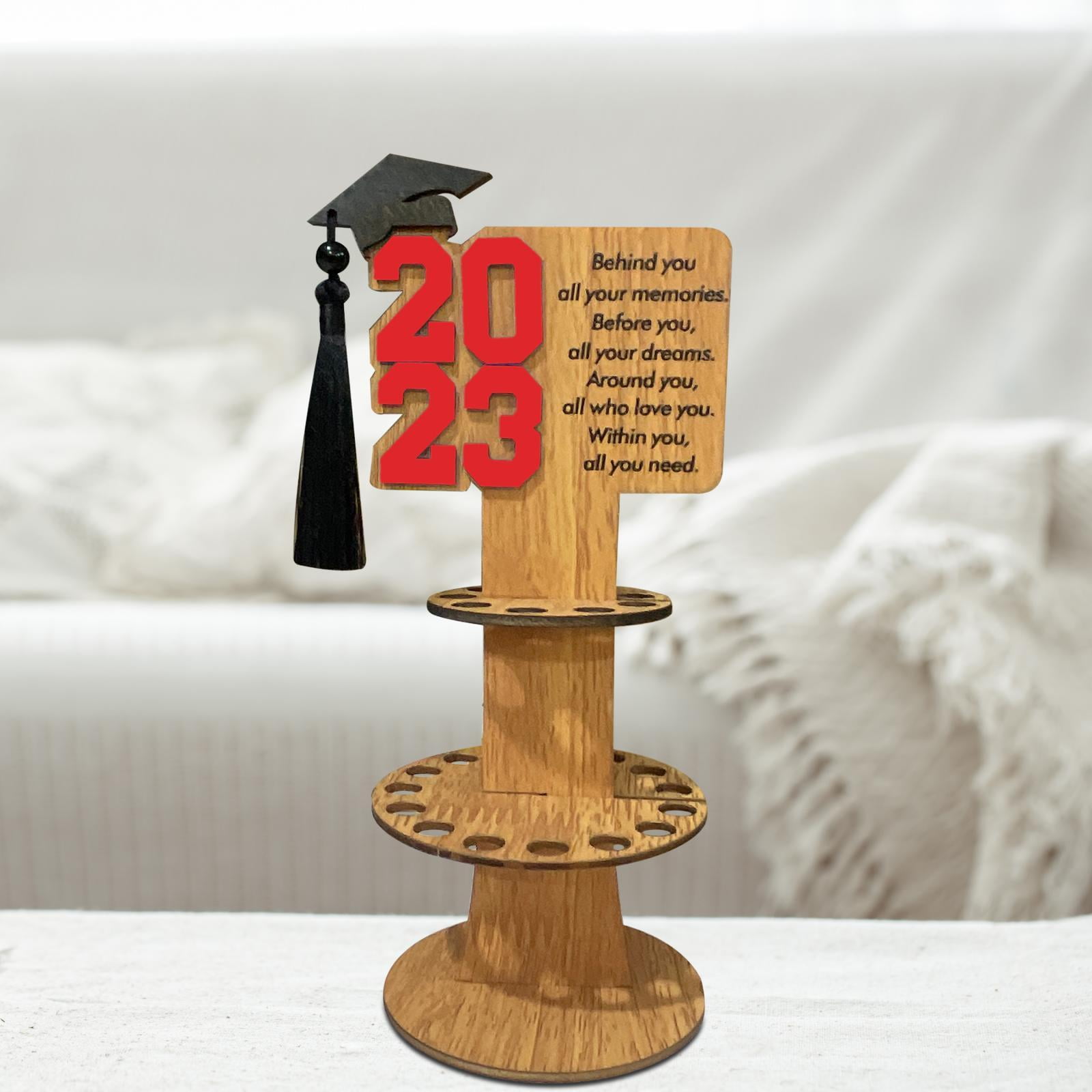 Money Holder for Cash, Wooden Table Stand Double Layer Money Rack with ...