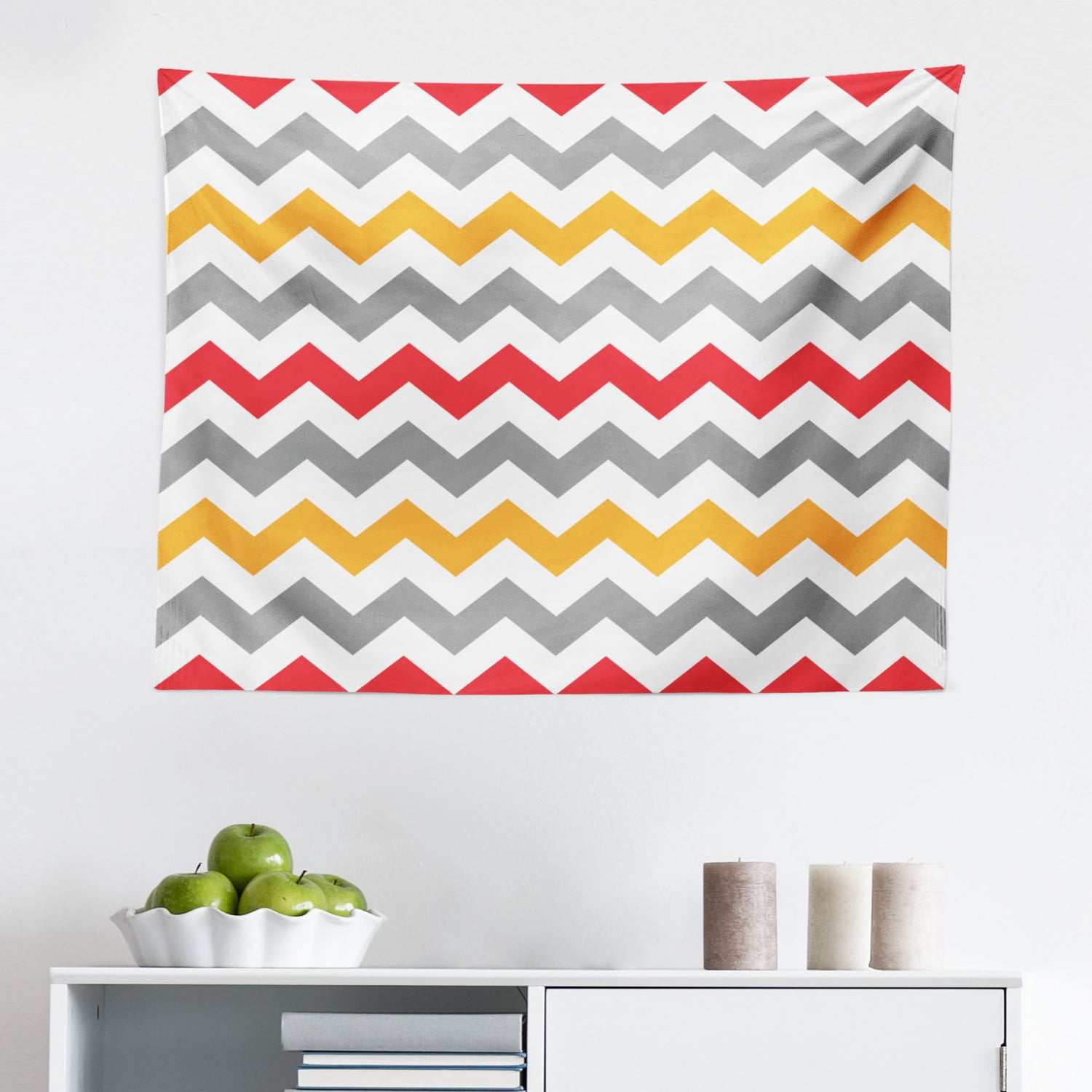 Chevron Tapestry, Zigzag Chevron Grunge Pattern in Soft Colors ...