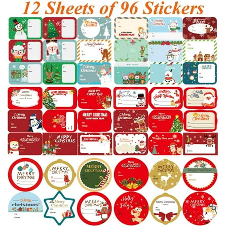 Christmas Self Adhesive Gift Tags Stickers - Gift Name Tag Stickers ...