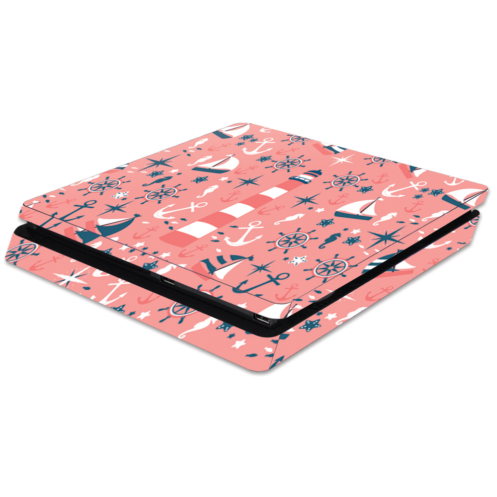 Skin Decal Wrap Compatible With Sony PS4 Slim Console Nautical Dream ...