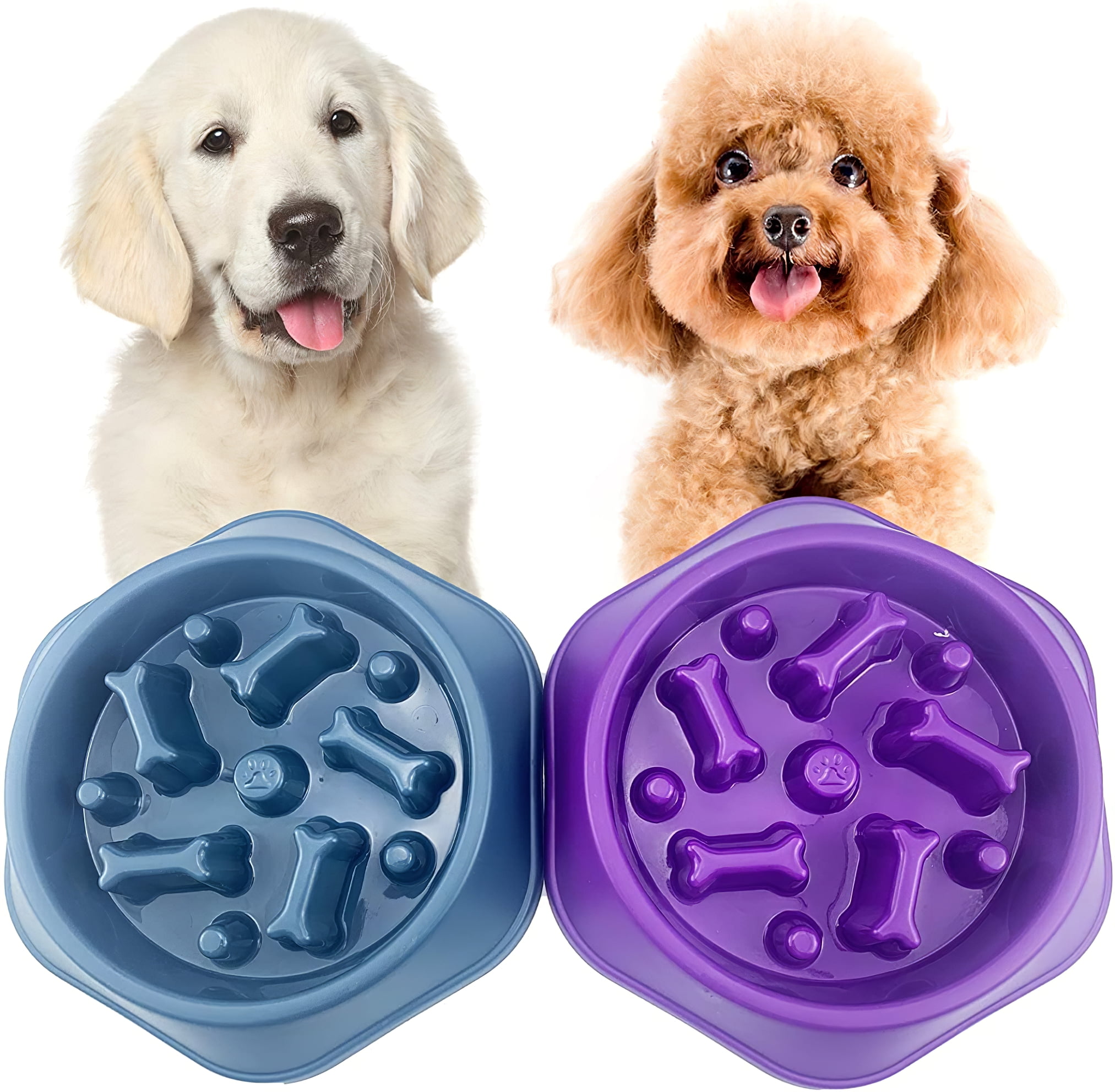 Slow Feeder Dog Bowl Agooga Anti Gulping Healthy Eating Interactive ...