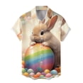 Easter Button Up Shirt for Men Short Sleeve Tops Funny Easter Eggs ...