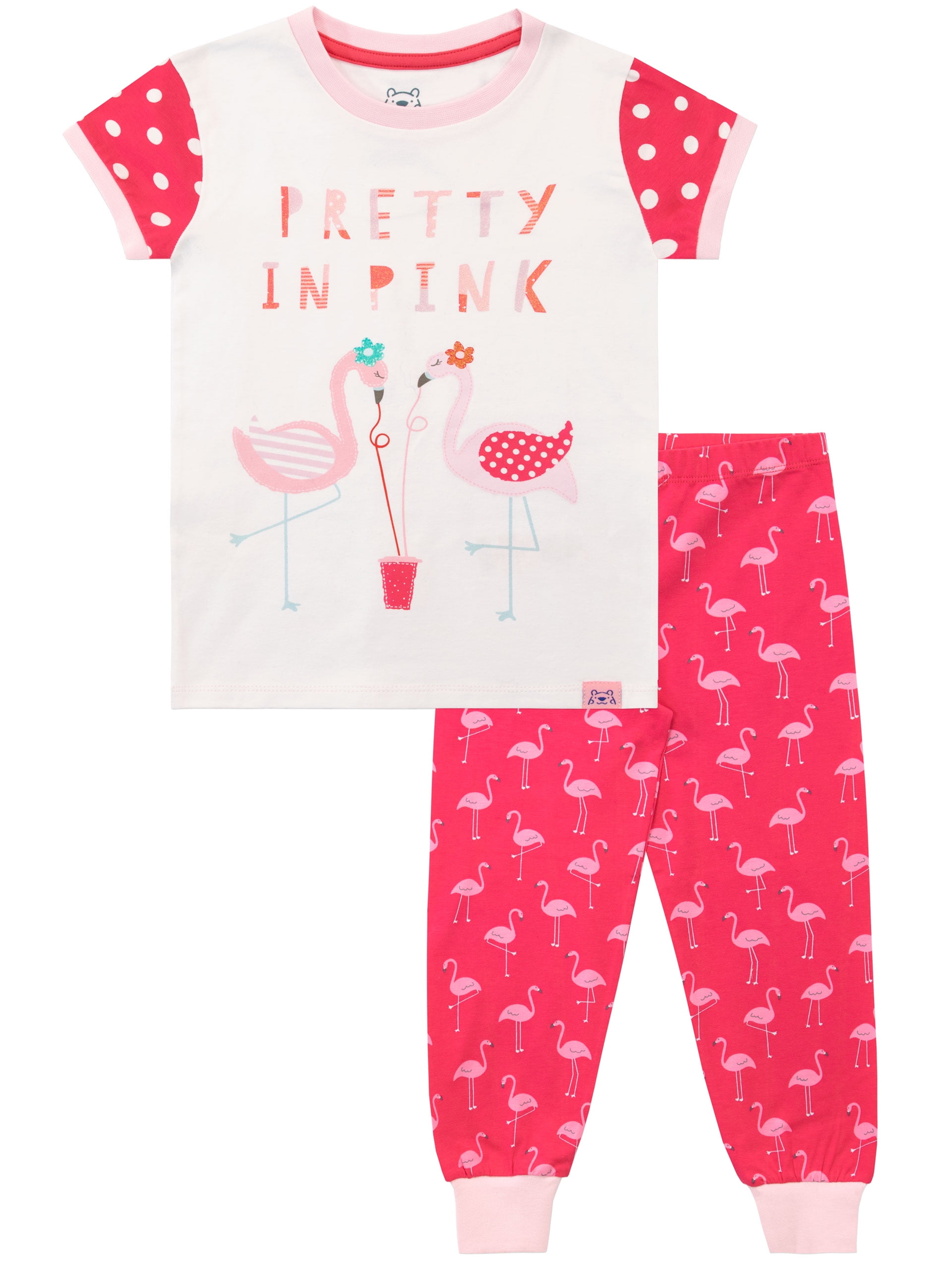 Harry Bear Girls Flamingo Short Sleeve Pajamas Sizes 6-12 - Walmart.com