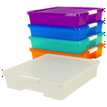 Storex Plastic Project Box for 12 x 12 Paper, Assorted Colors, Case of ...