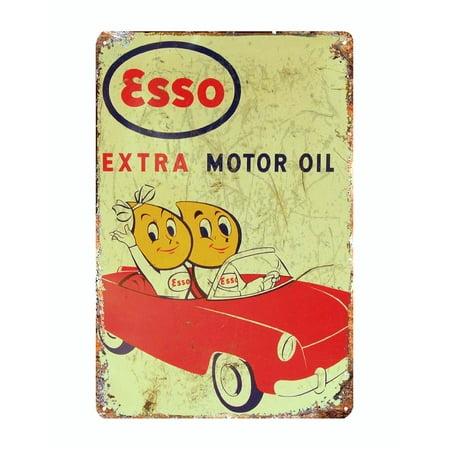 Esso motor Oil gas station garage metal tin sign vintage style ...