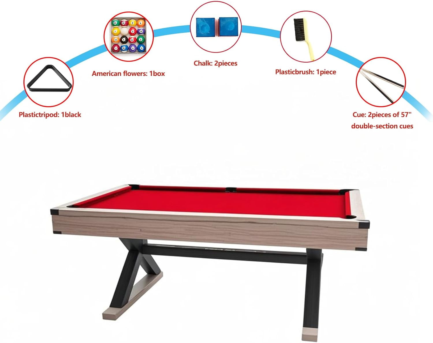K66 Pool Table Cushions Pool Table, 7 FT Billiards Table With Stable X ...