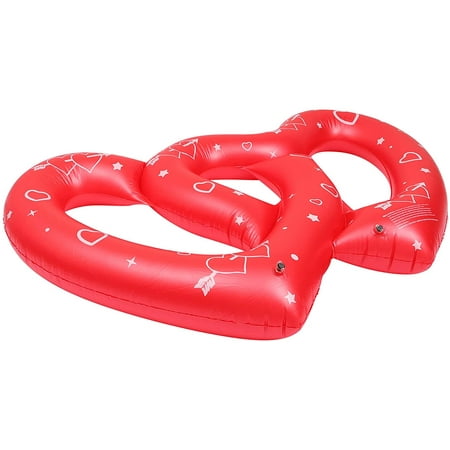 Double Heart Shaped Swim Ring, Pool Floats, Inflatable Swim Ring Red ...