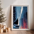 Batman Christmas Poster Dark Winter Gotham Wall Art Superhero Snowy ...