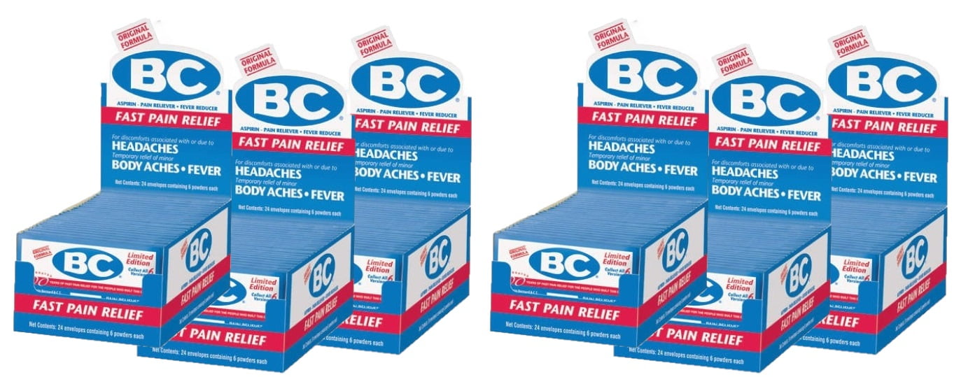 Product Of Bc, 6 Powders Aspirin Pain Reliever Envelopes, Count 24 (6Pk ...