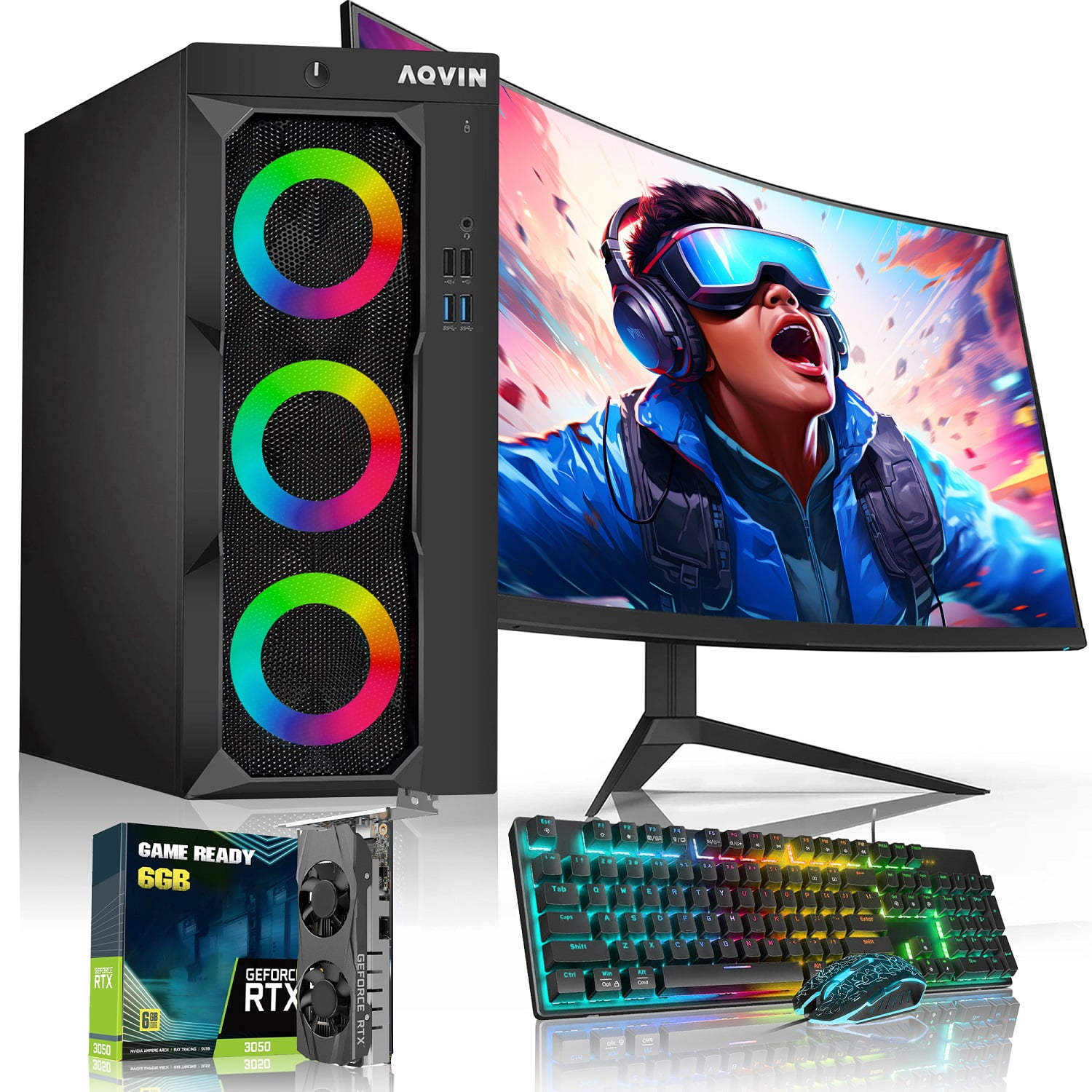 Restored AQVINRGB Gaming PC for Gamer/ Editing Desktop Computer 4GB 24 ...