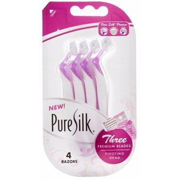 Pure Silk Contour 3 Premium Disposable Razor, 4 Count - Walmart.com