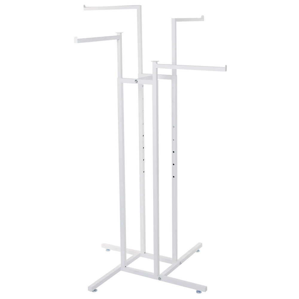 White 4-Way Clothing Rack with Straight Arms - Walmart.com - Walmart.com
