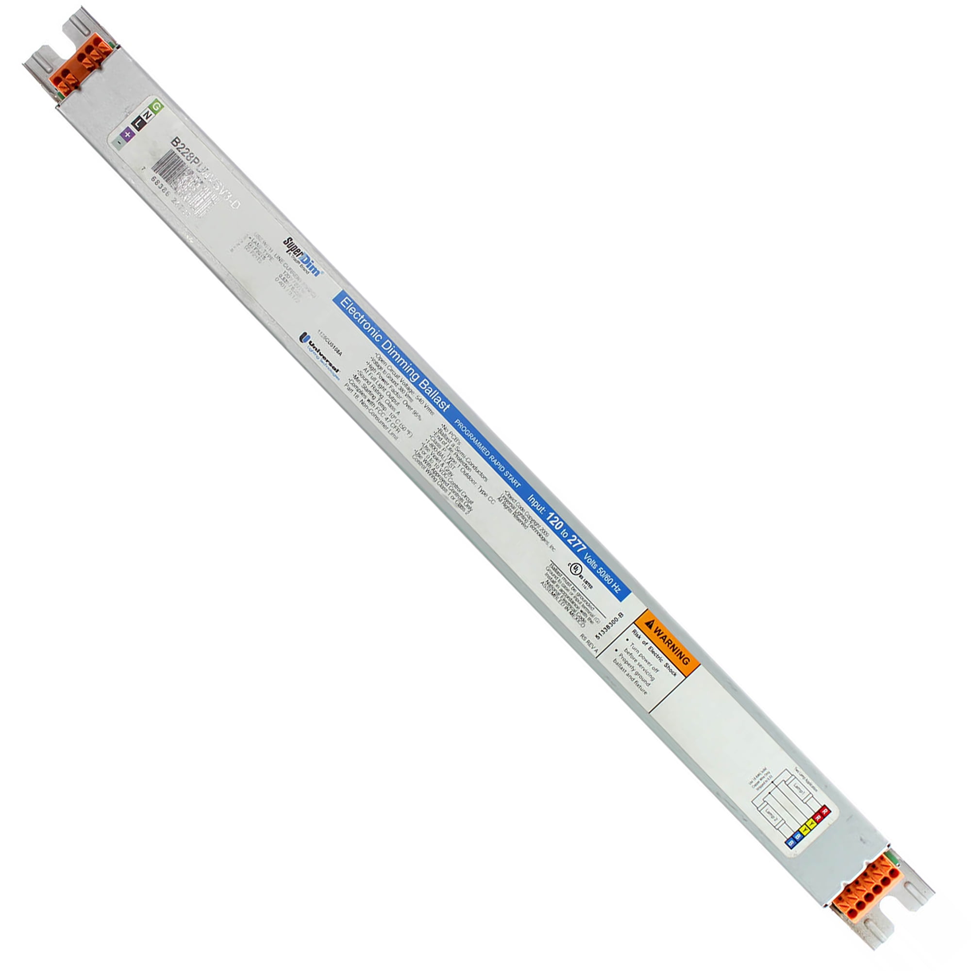Universal B228PUNVSV3-D T5 Fluorescent Dimming Ballast, 2 LAMP, F28 120 ...