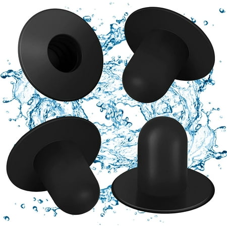 4-piece set of replacement parts for swimming pool wall plugs (black ...