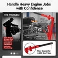 4400 lbs Folding Hoist with Leveler, 0.1in Thick Steel Cherry Picker ...
