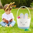 CHERISHGARD 2 Pack Easter Cute Bunny Baskets for Kids Egg Hunt，Basktes ...