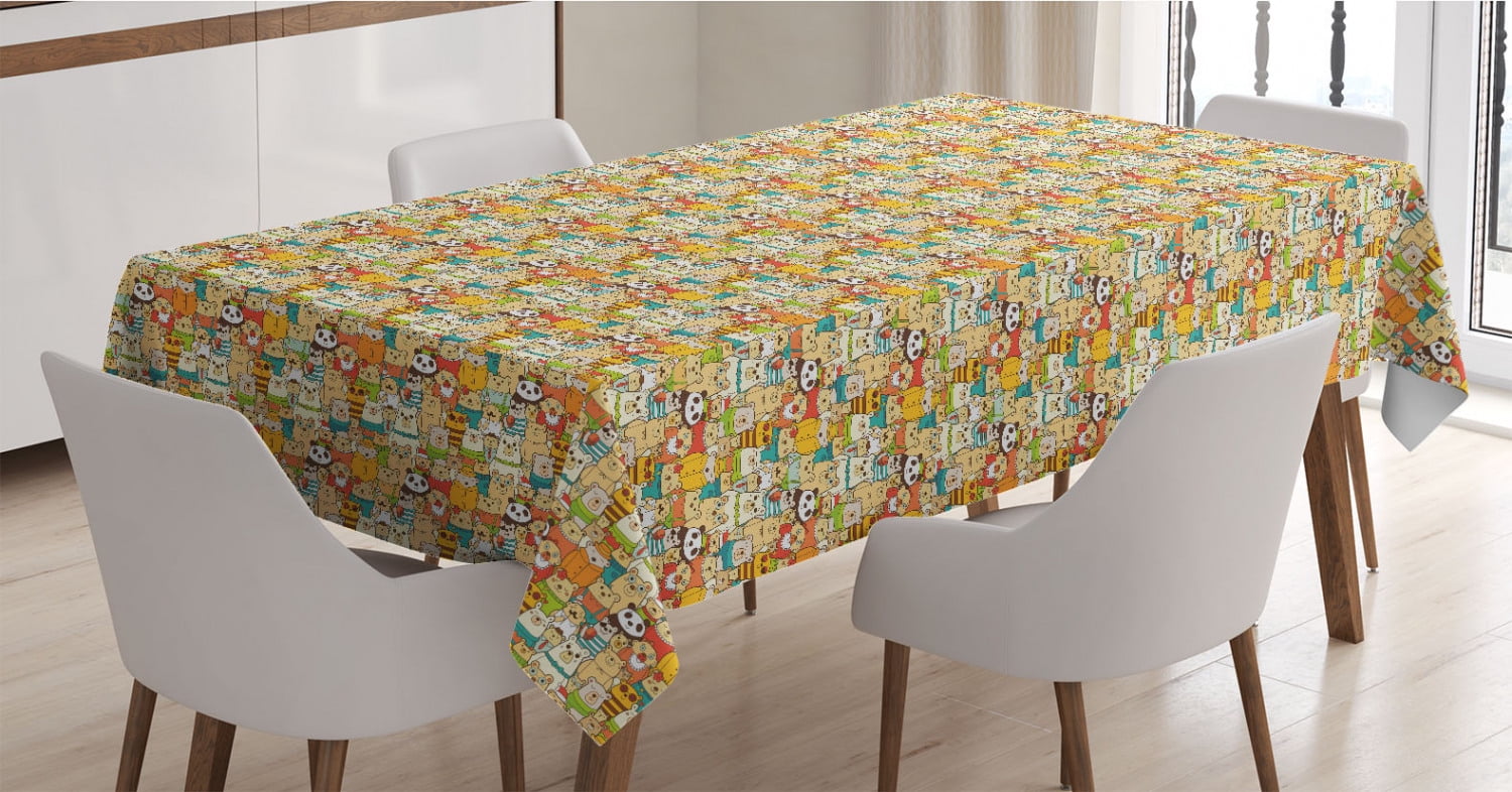 Funny Tablecloth, Many Different Polar Bears Comical Characters Funny ...